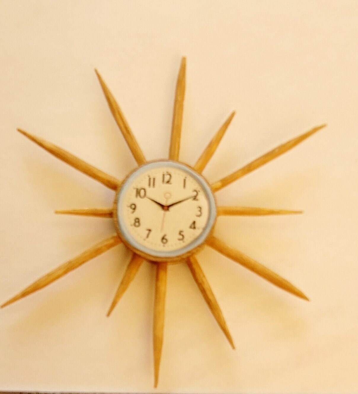 Miniature Sunburst Clock 1:12 Scale Dollhouse Midcentury Clock Decor - Etsy