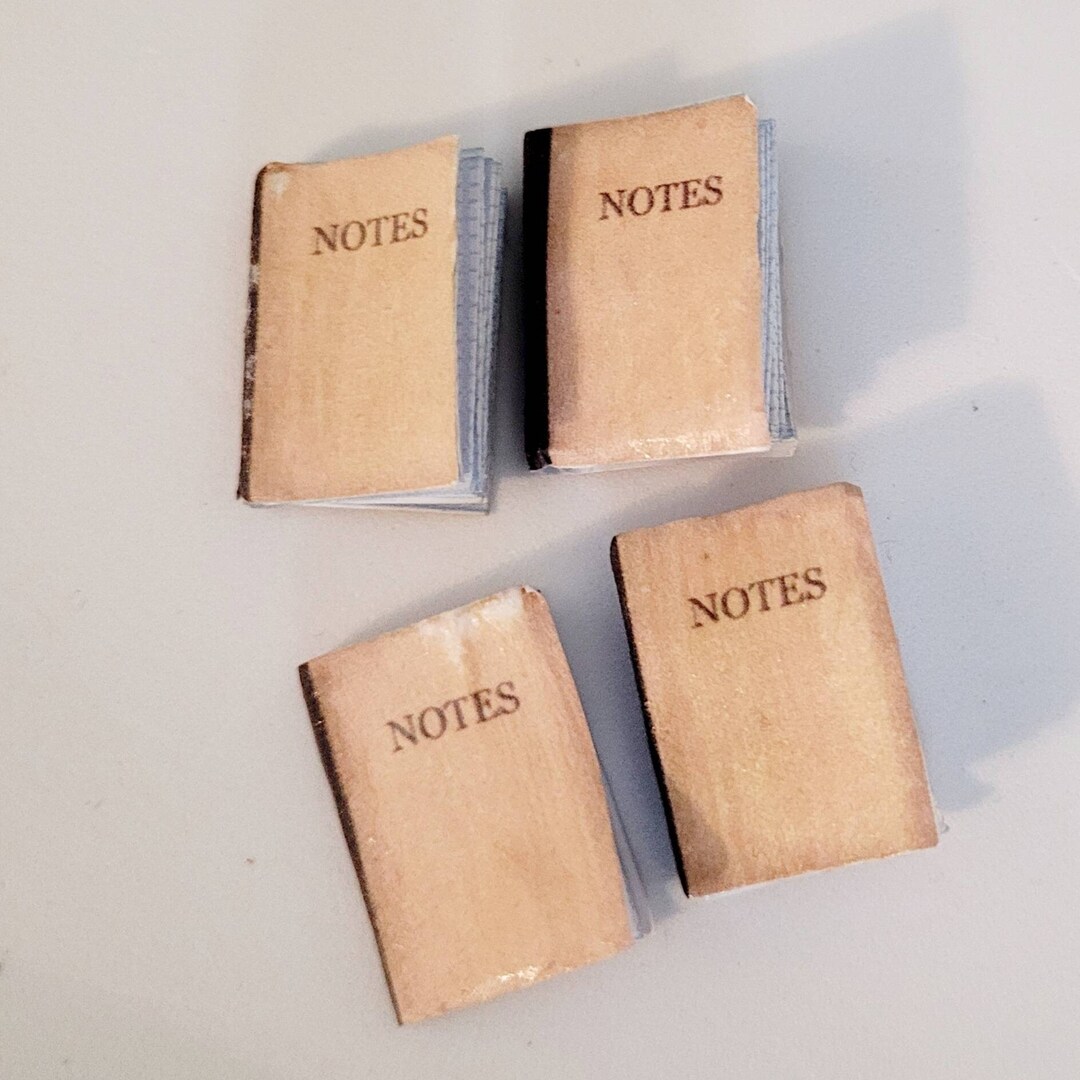 Miniature Notebook Dollhouse Notebook 1:12 Scale Set of 4 - Etsy