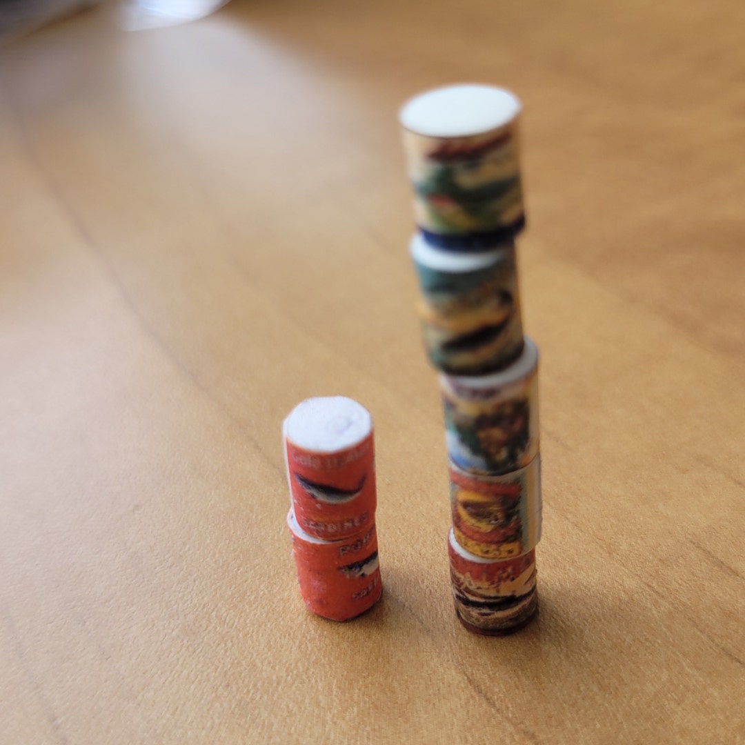 Vintage Miniature Can Set Dollhouse Can Set of 8 - Etsy