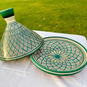 Hand-painted Moroccan Tagine, Cooking & Serving Pot, Handmade Tagine ...
