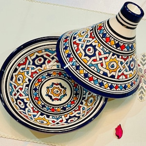 Hand-painted Moroccan Tagine, Cooking & Serving Pot, Handmade Tagine ...