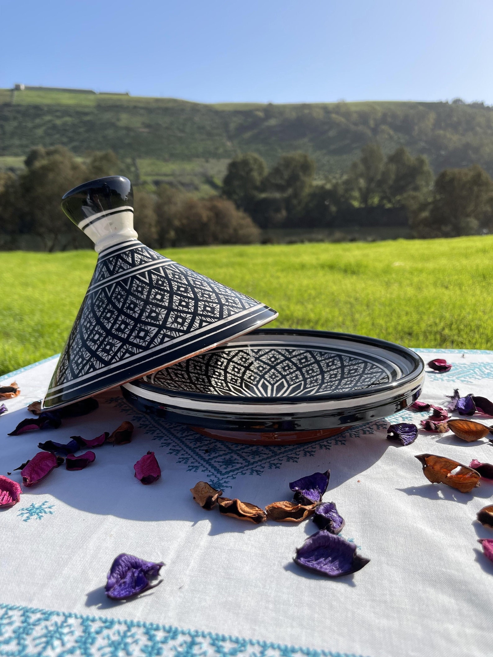 Large Moroccan Ceramic Tagine Handmade Tagine for Cooking and - Etsy