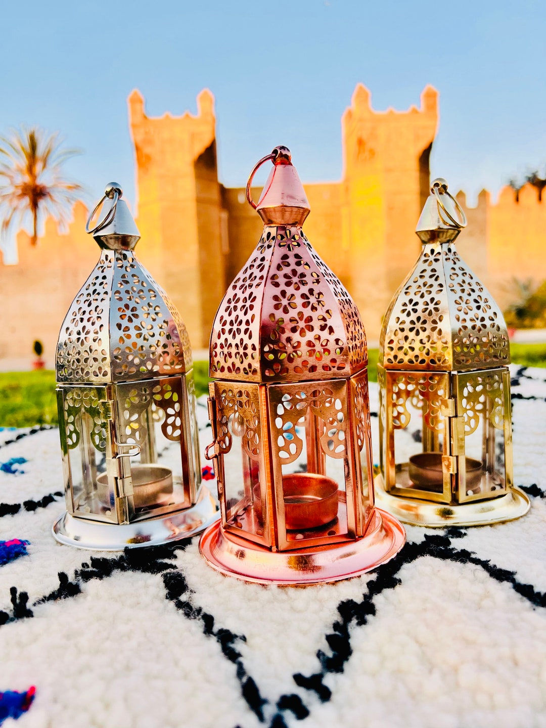 Beautiful Moroccan Candle Holders, Moroccan Style Glass Lamp ...
