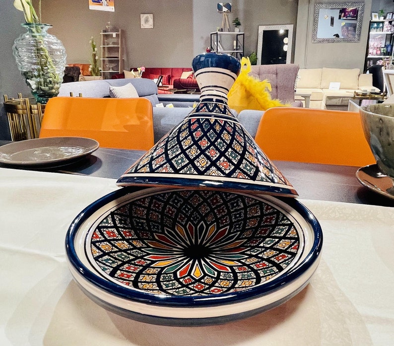 Moroccan Large Tagine Hand-painted Pottery Tajine Handmade | Etsy