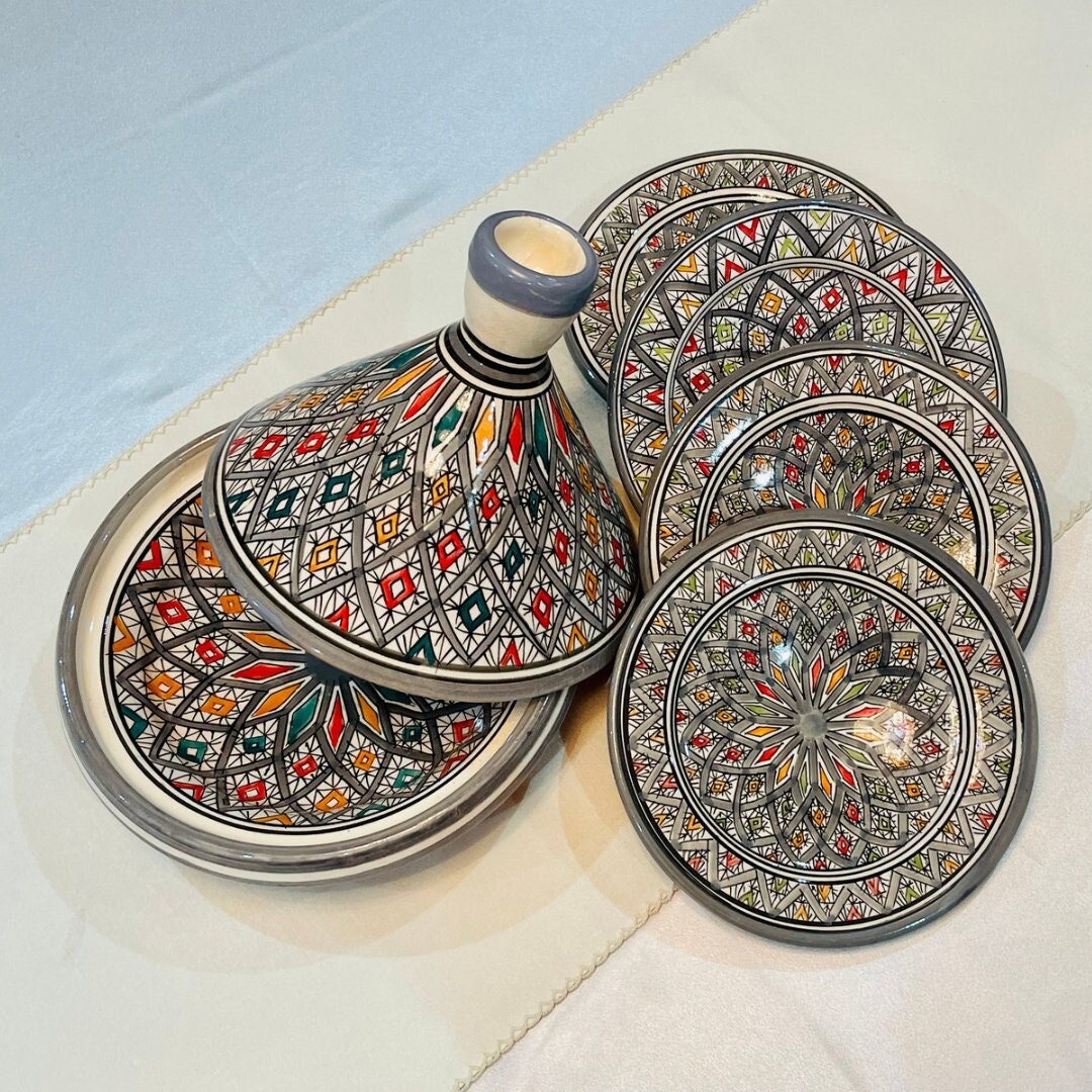 Set of Tagine and Plate Collection, Handmade Plates &dining Essentials ...