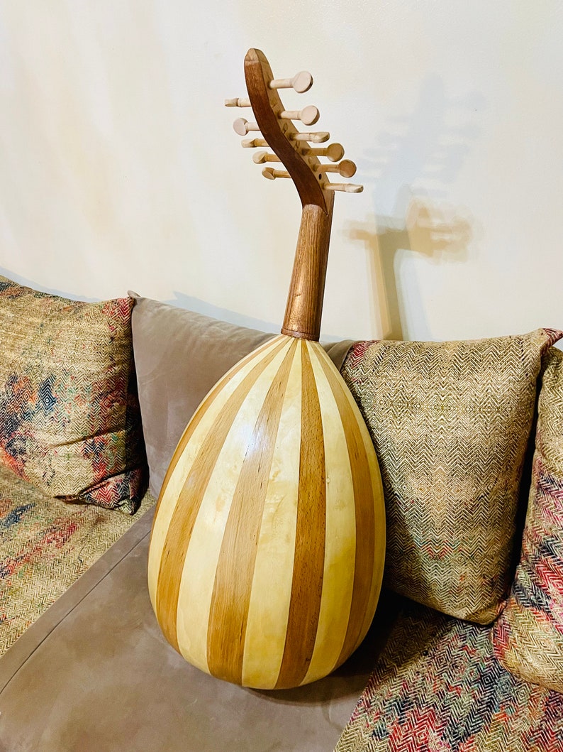 Large Lute OUD Wood Musical Instrument 11 Strings Tunes - Etsy