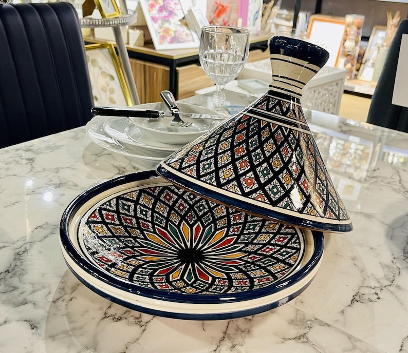 Moroccan Large Tagine Hand-painted Pottery Tajine Handmade | Etsy