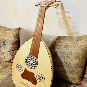 Large Lute OUD Wood Musical Instrument, 11 Strings Tunes Handmade ...