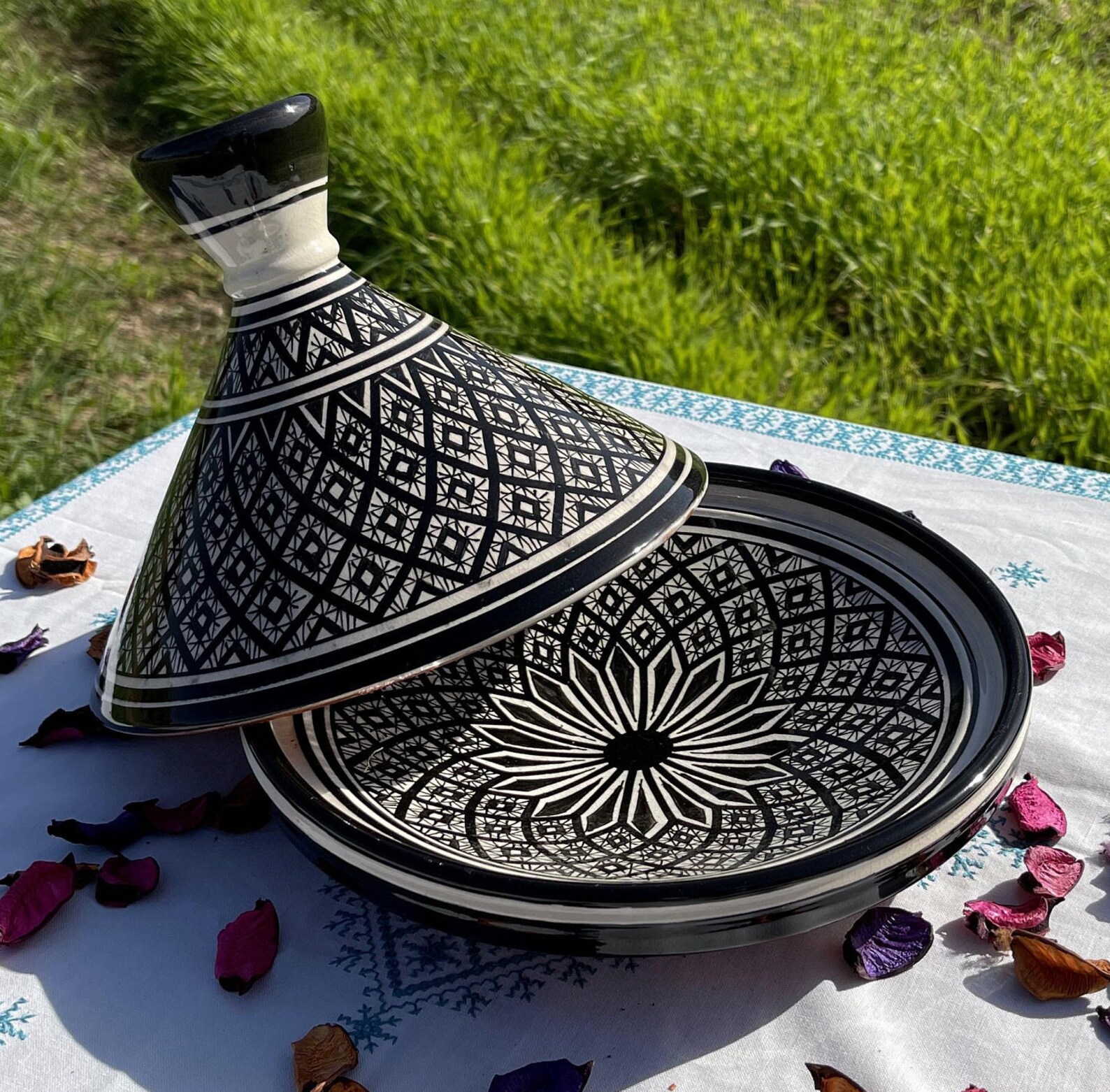 Large Moroccan Ceramic Tagine Handmade Tagine for Cooking and - Etsy
