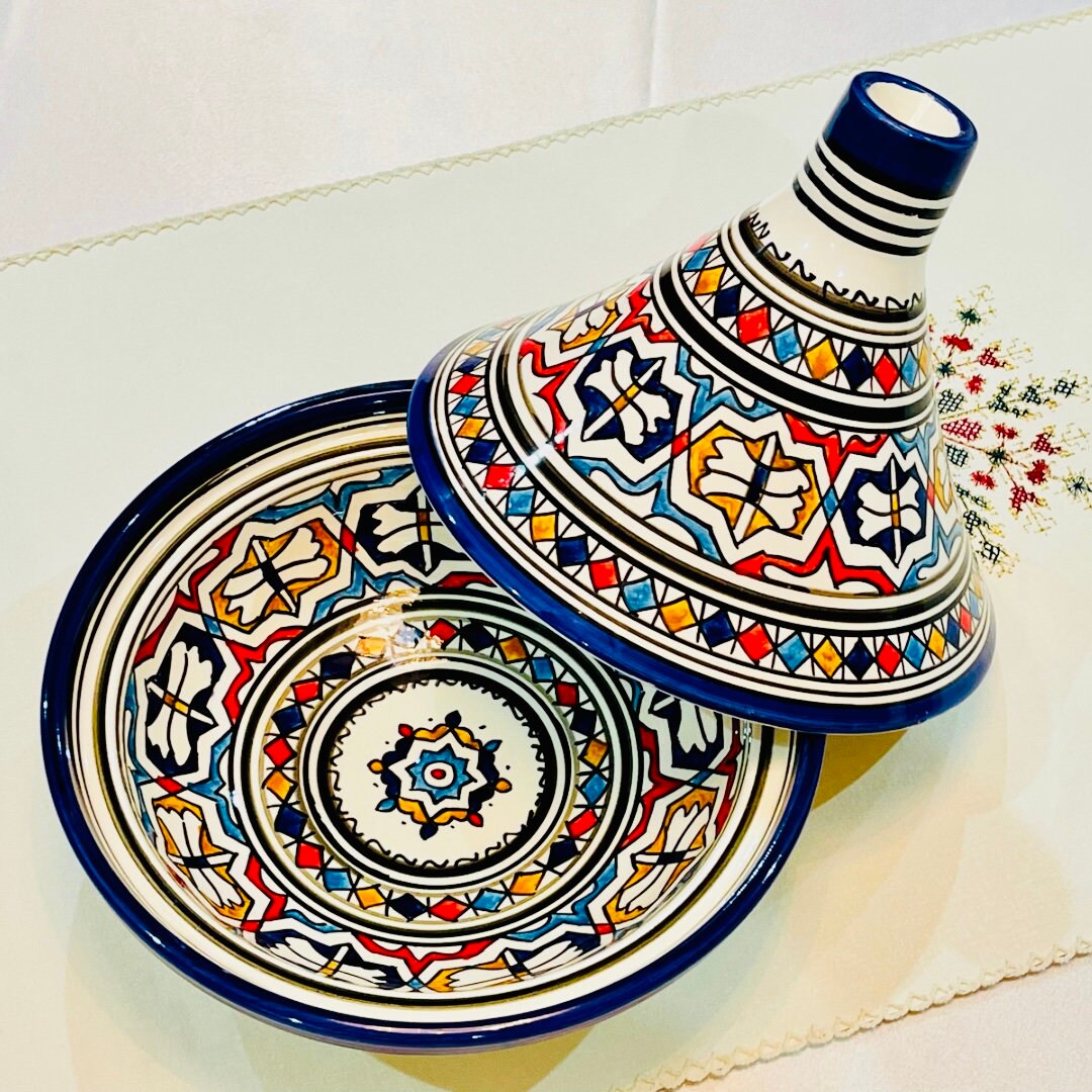 Hand-painted Moroccan Tagine, Cooking & Serving Pot, Handmade Tagine ...