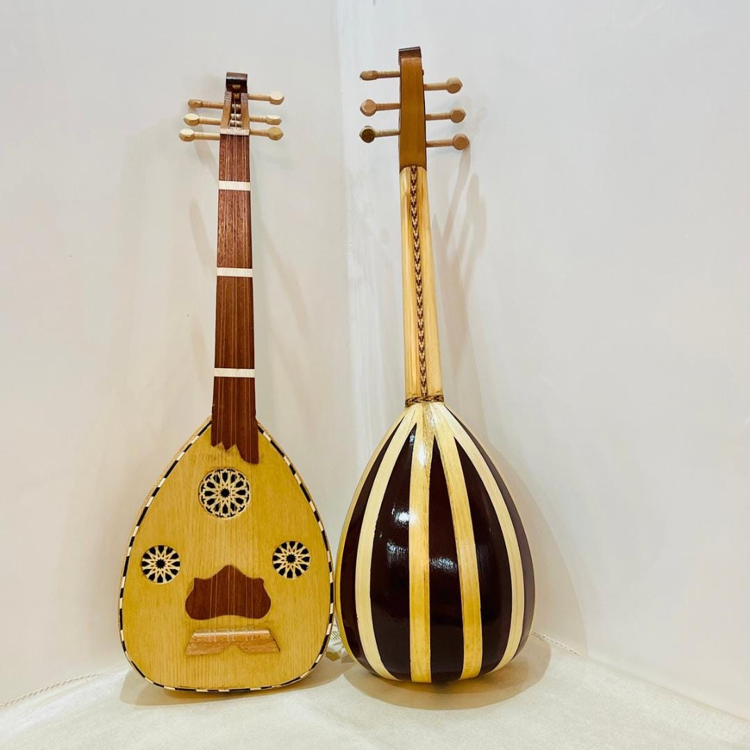 Lute Oud Music Instrument With 6-strings Tunes, Handmade Professional ...