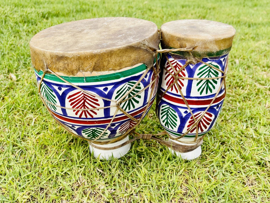 Moroccan Tam Tam Double Drum, Traditional Moroccan Clay Tam Tam ...