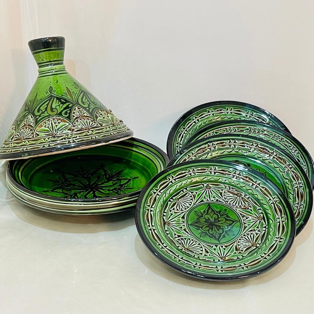 Set of Tagine and Plate Collection, Handmade Plates &dining Essentials ...