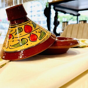 Small Tagine Cooking Pot, Hand-painted Clay Tajine Dish, Stove Cooking ...