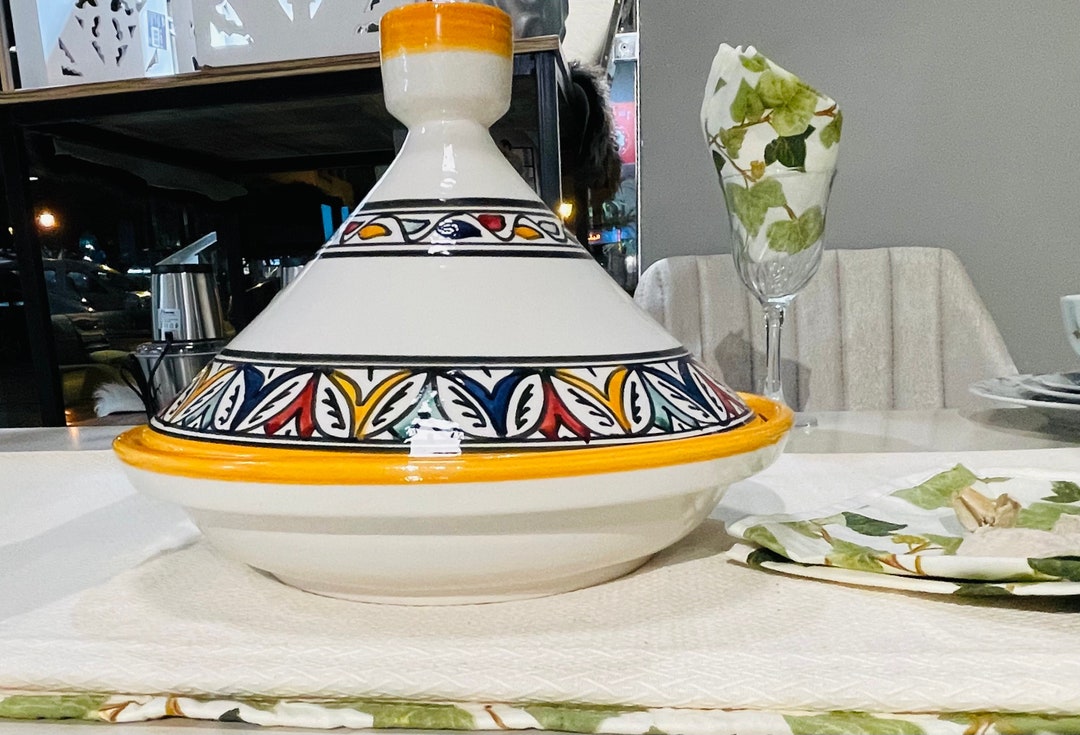 Handmade and Hand-painted Tagine, Tajine for Cooking and Serving, Large ...