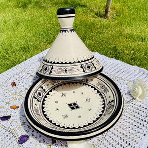 Moroccan Large Ceramic Tagine for Cooking and Serving, Hand-painted in ...