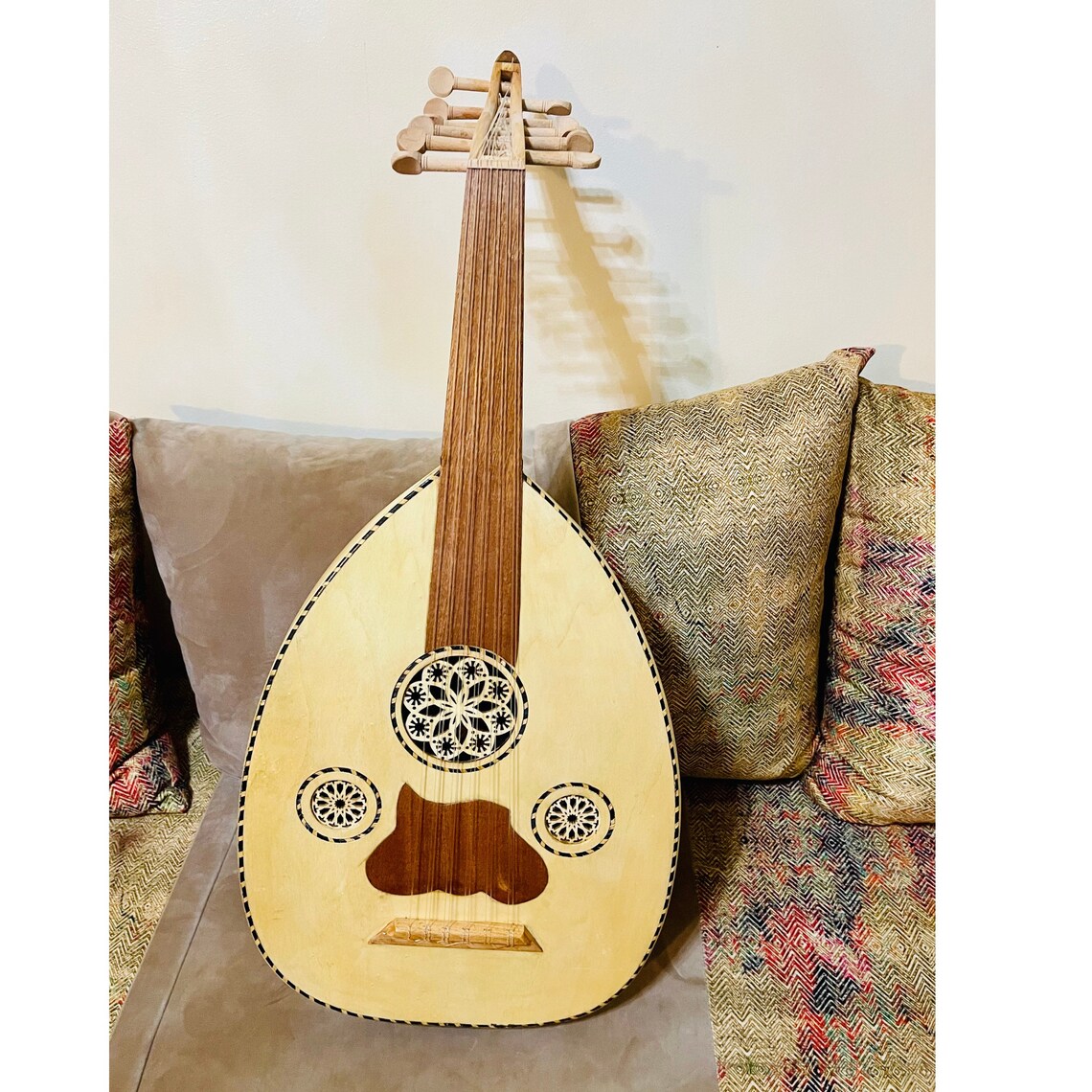 Large Lute OUD Wood Musical Instrument 11 Strings Tunes - Etsy
