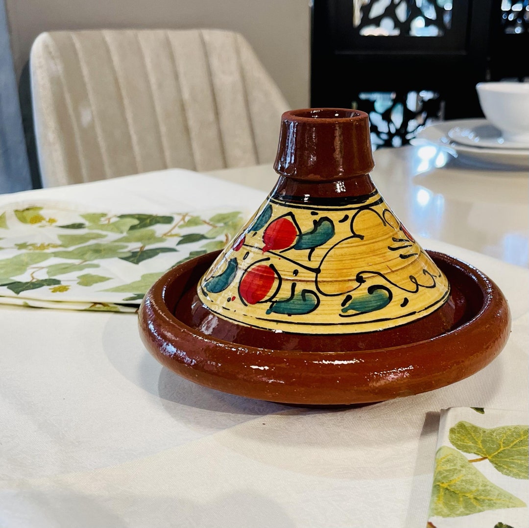 Small Tagine Cooking Pot, Hand-painted Clay Tajine Dish, Stove Cooking ...