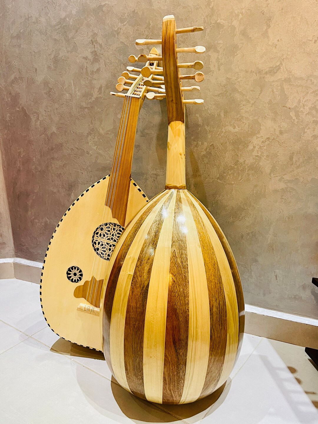 Large Oud Lute Musical Instrument, 11 Strings Tunes, Arabic Oriental ...