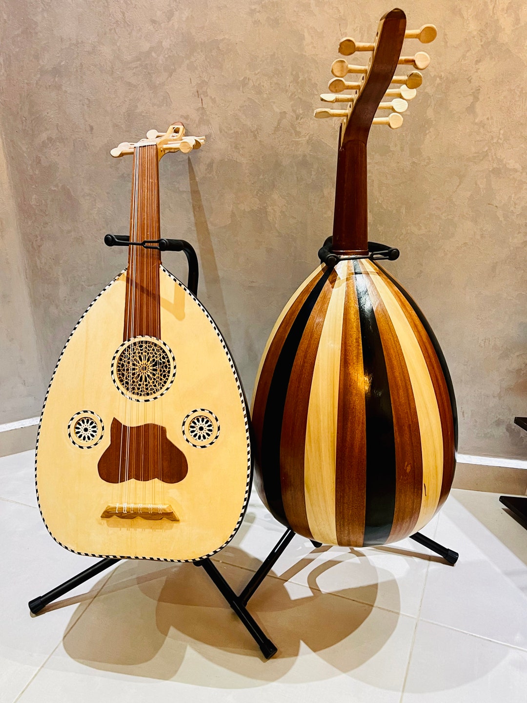 Large Oud Lute Music Instrument, 11 Strings Tunes Handmade Professional ...