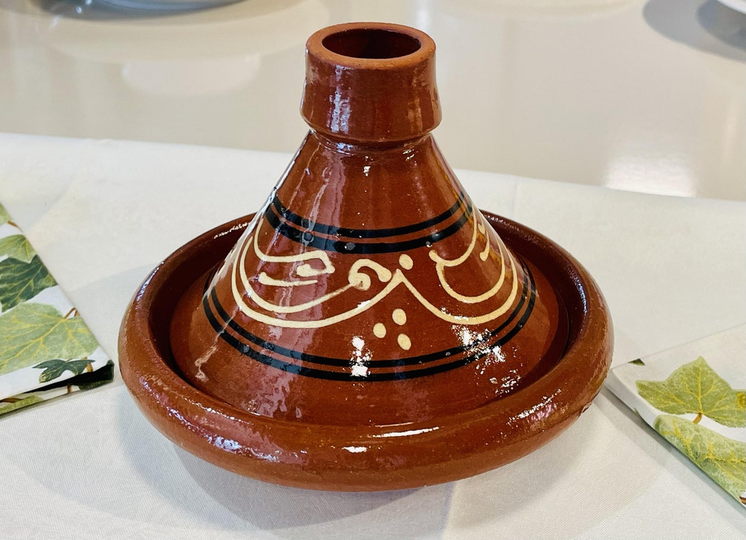 Small Tagine Cooking Pot, Hand-painted Clay Tajine Dish, Stove Cooking ...