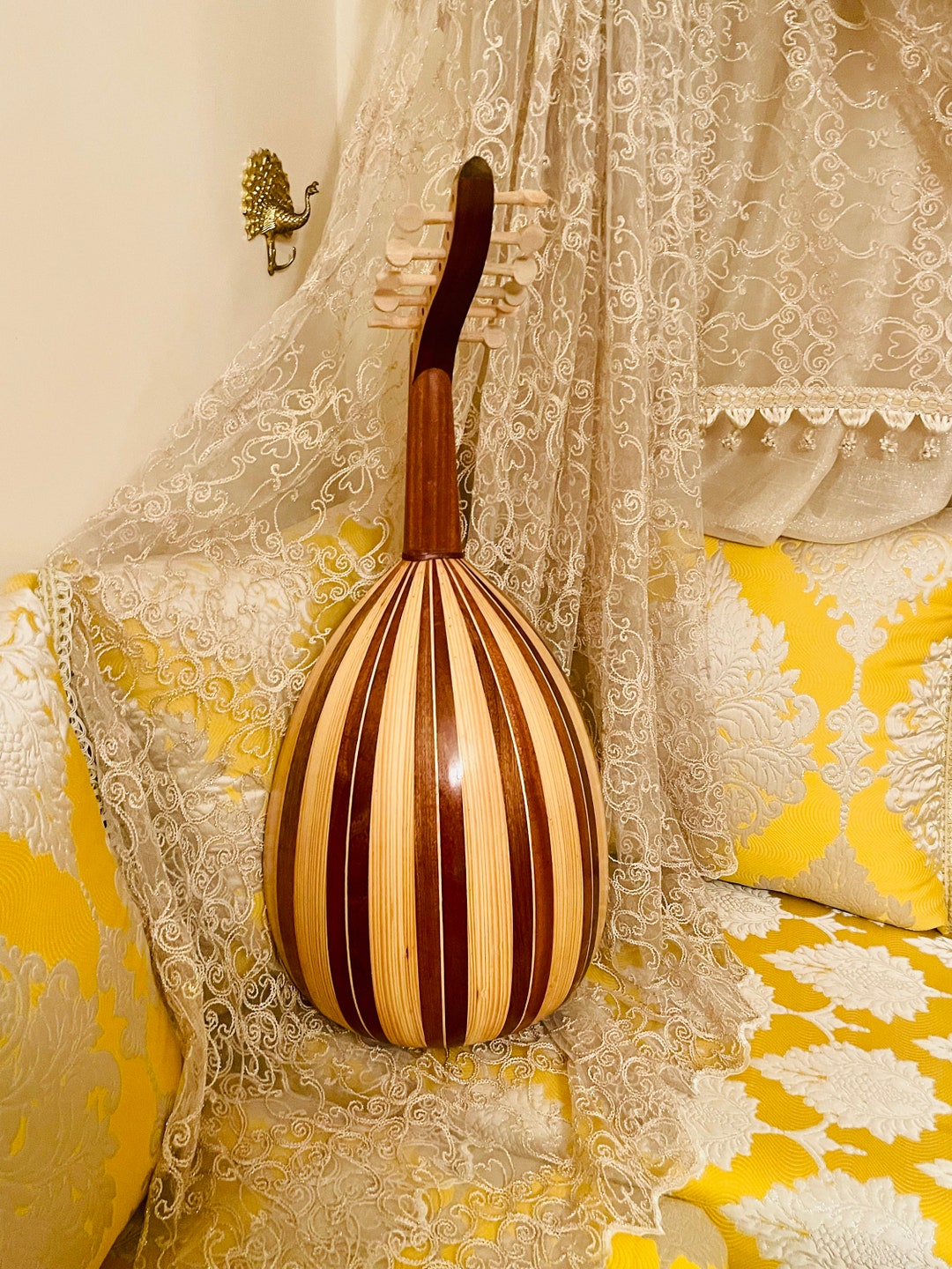 Large Oud Lute Music Instrument, 11 Strings Tunes Handmade Professional ...