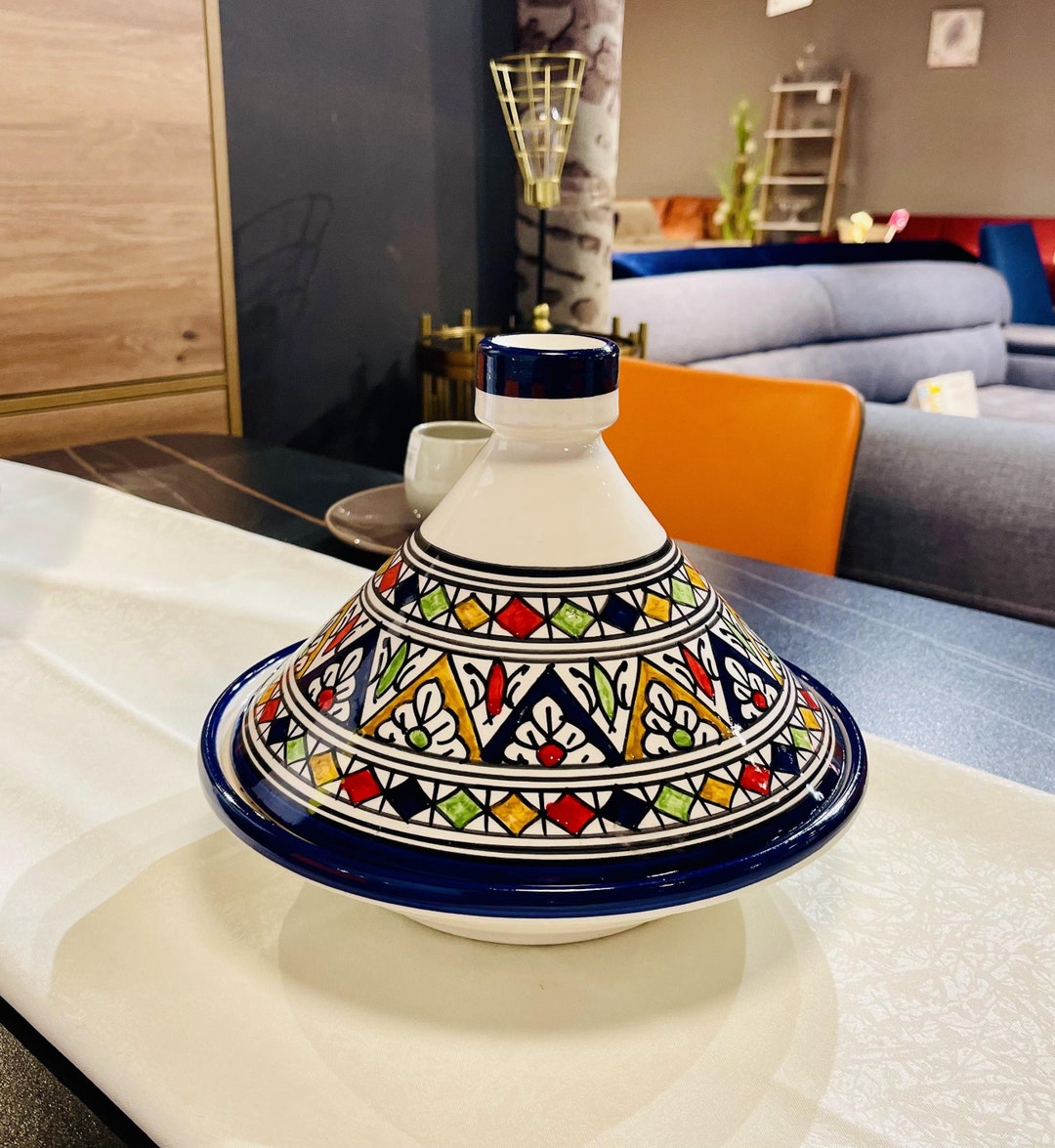 Moroccan Large Tagine, Hand-painted Pottery Tajine, Handmade Tajine for ...