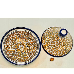 Hand-painted Moroccan Tagine, Cooking & Serving Pot, Handmade Tagine ...