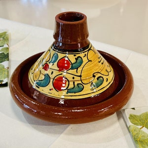 Small Tagine Cooking Pot, Hand-painted Clay Tajine Dish, Stove Cooking ...