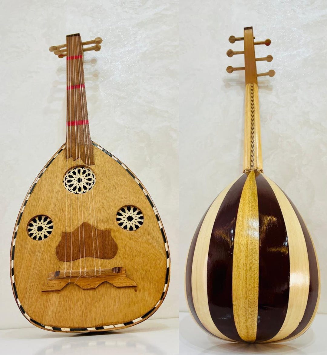 Lute Oud Music Instrument With 6-strings Tunes, Handmade Professional ...