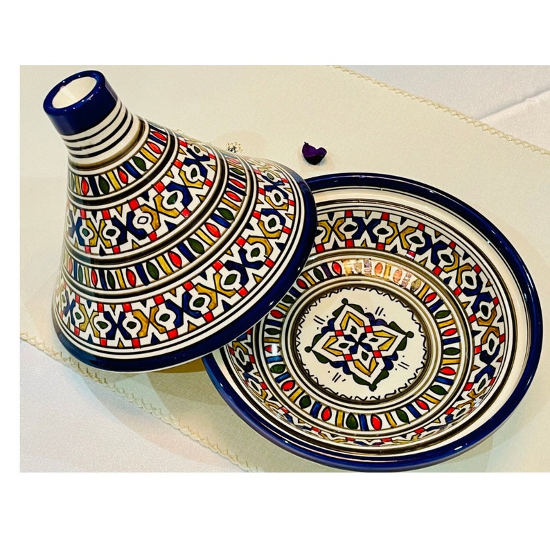 Hand-painted Moroccan Tagine, Cooking & Serving Pot, Handmade Tagine ...