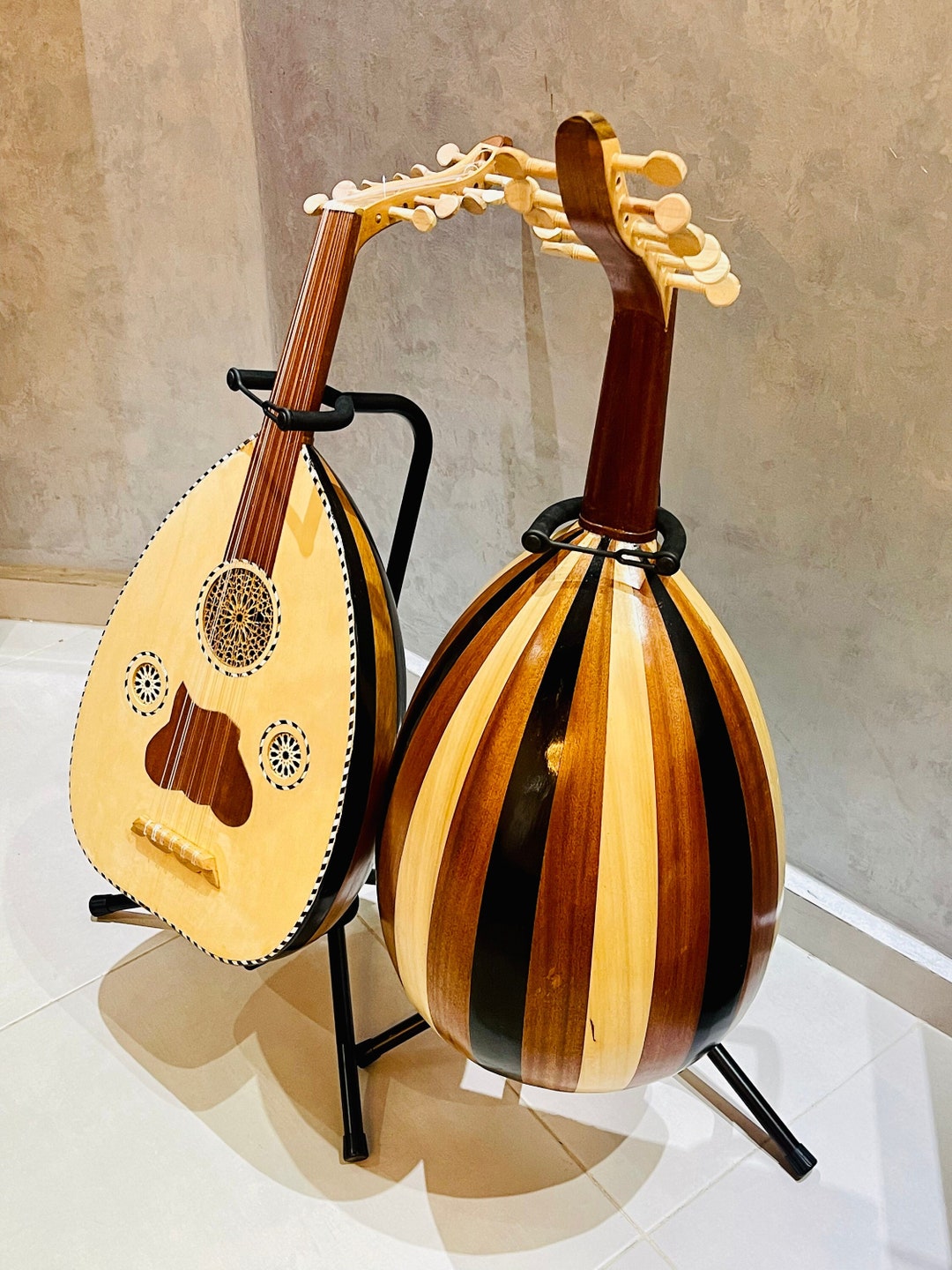 Large Oud Lute Music Instrument, 11 Strings Tunes Handmade Professional ...
