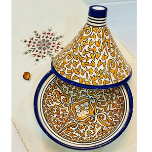 Hand-painted Moroccan Tagine, Cooking & Serving Pot, Handmade Tagine ...