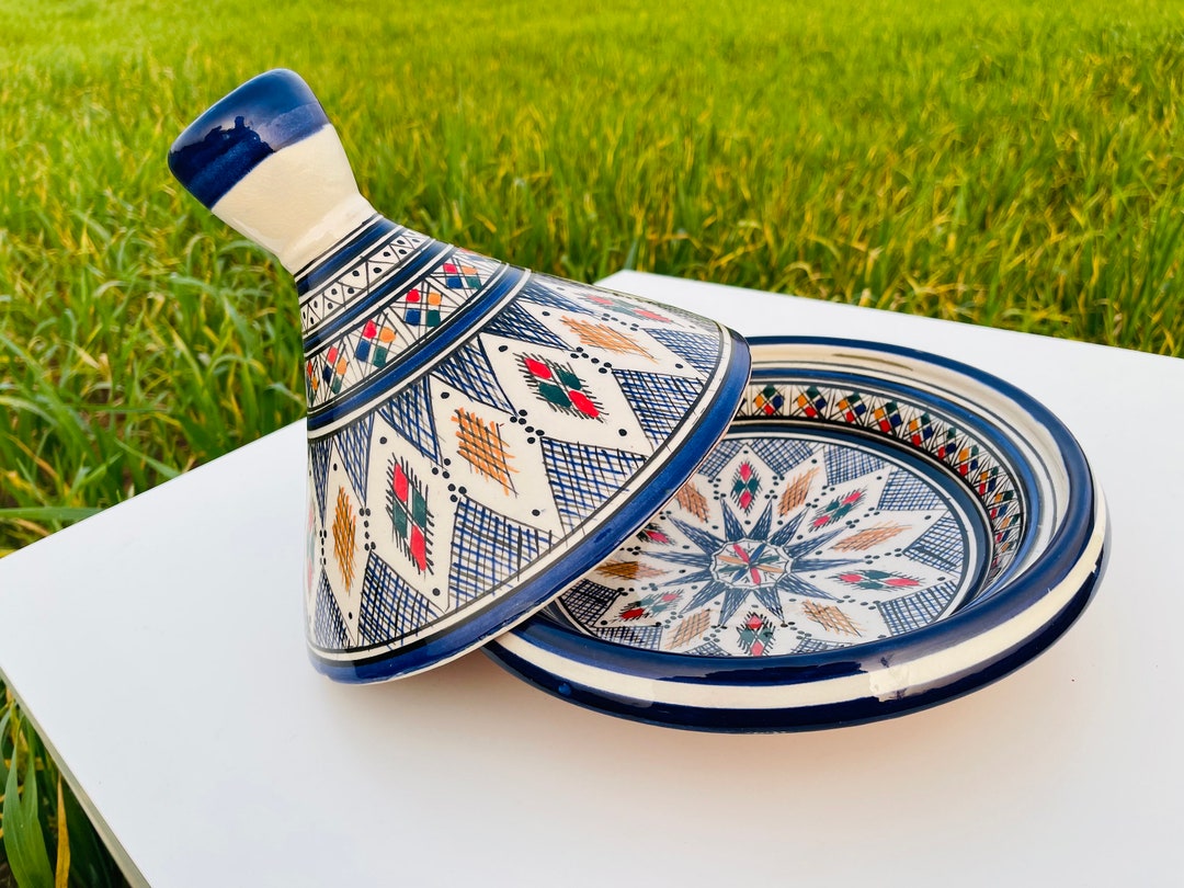 Moroccan Large Tagine, Hand-painted Pottery Tajine, Handmade Tajine for ...