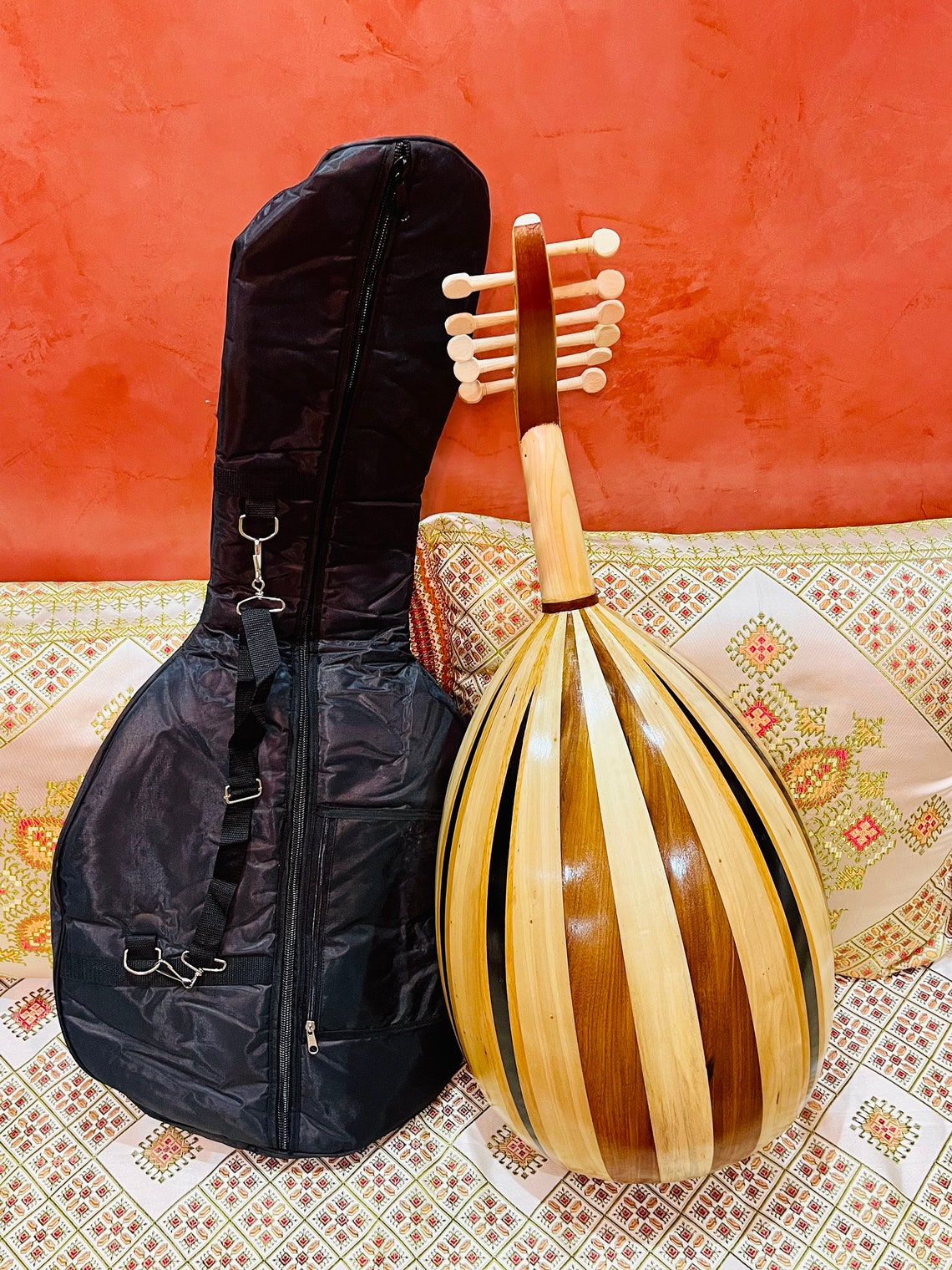 Large Lute Oud Musical Instrument, Handmade Lute Bag,11 Strings Tunes ...