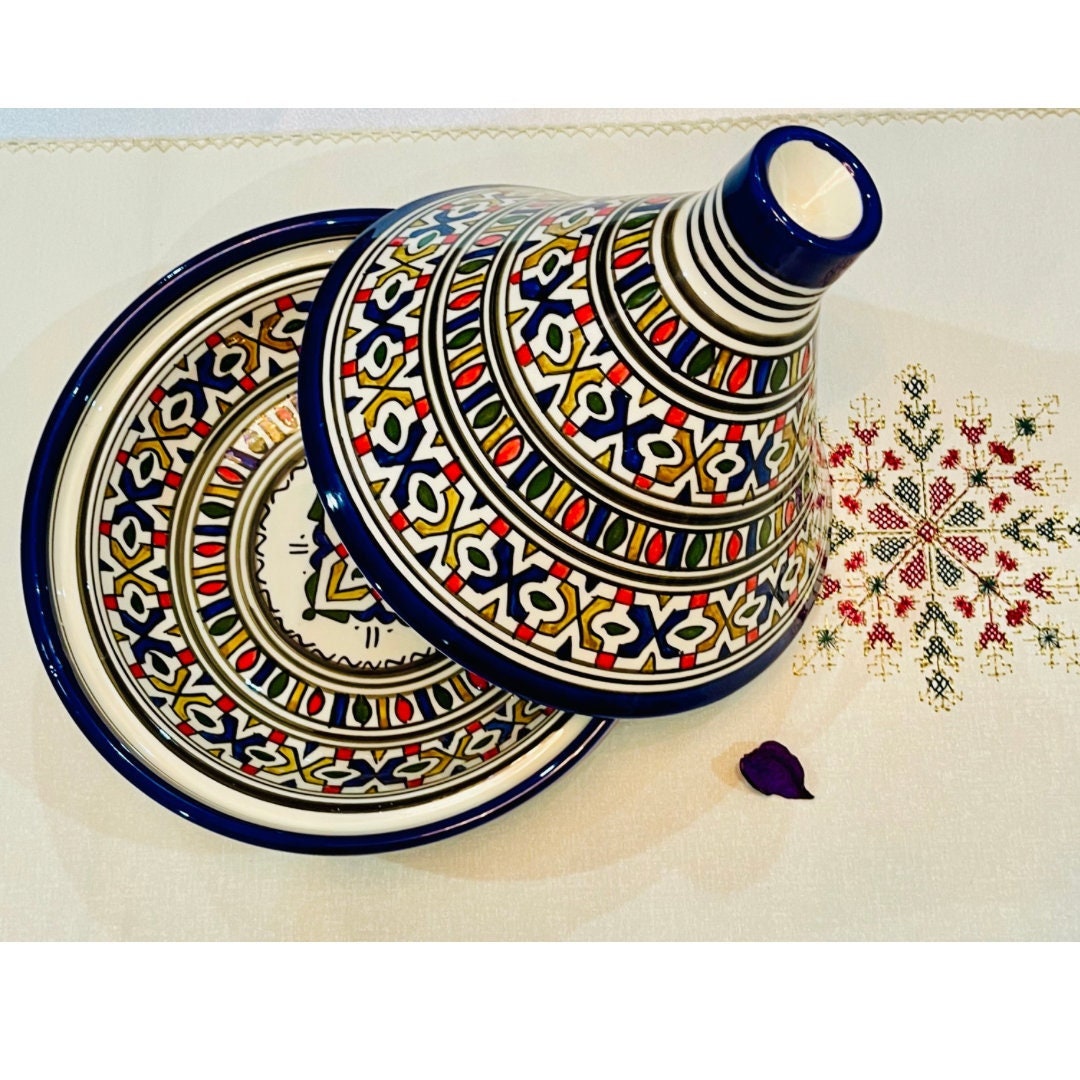 Hand-painted Moroccan Tagine, Cooking & Serving Pot, Handmade Tagine ...