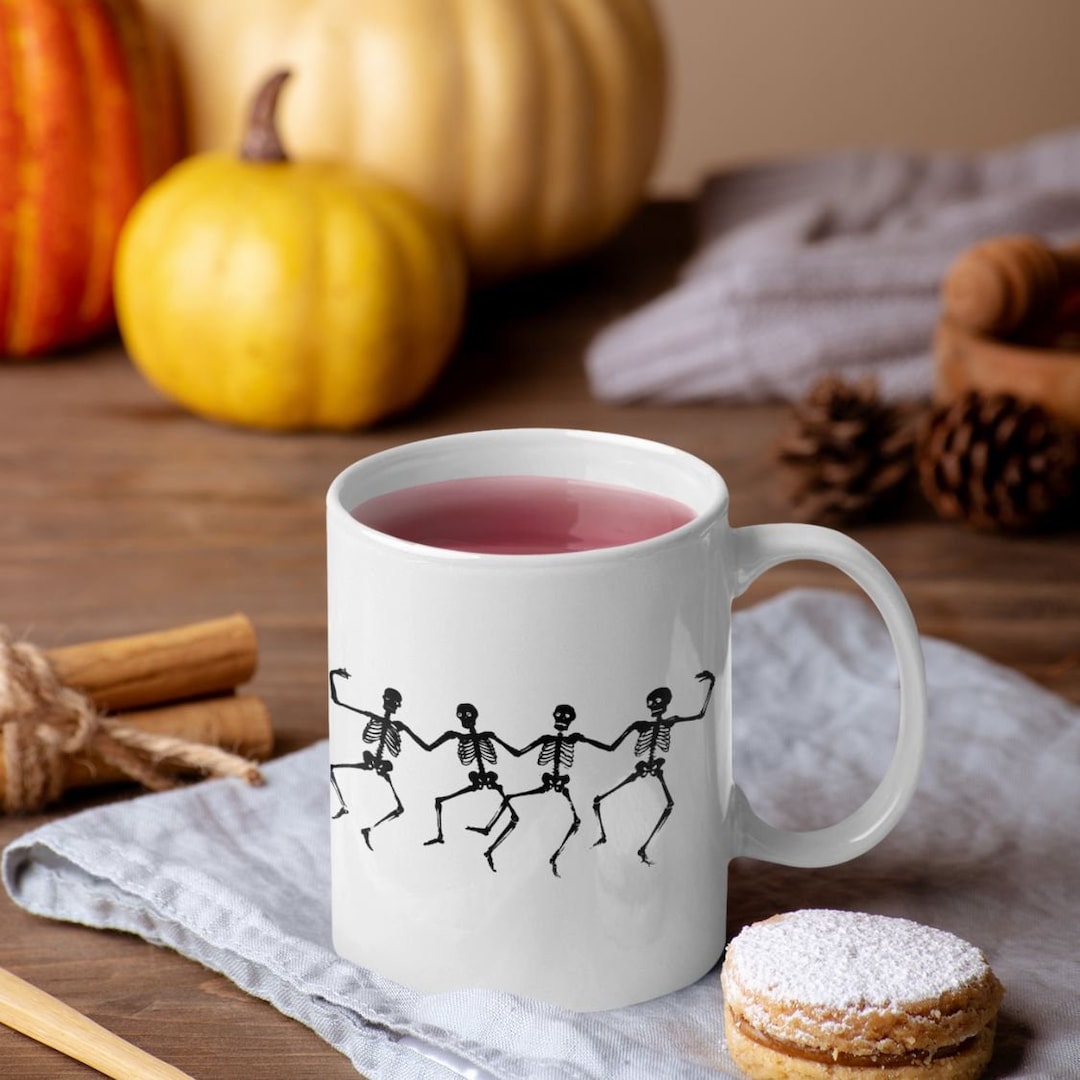 Dancing Skeletons Halloween Mug, Skeleton Mug , Halloween Coffee Mug ...
