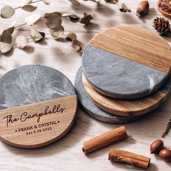 Marble Coasters - Etsy