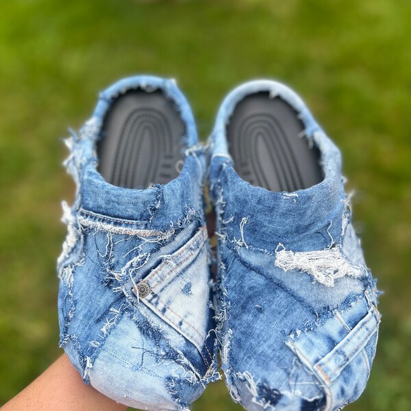 Denim Crocs Women - Etsy