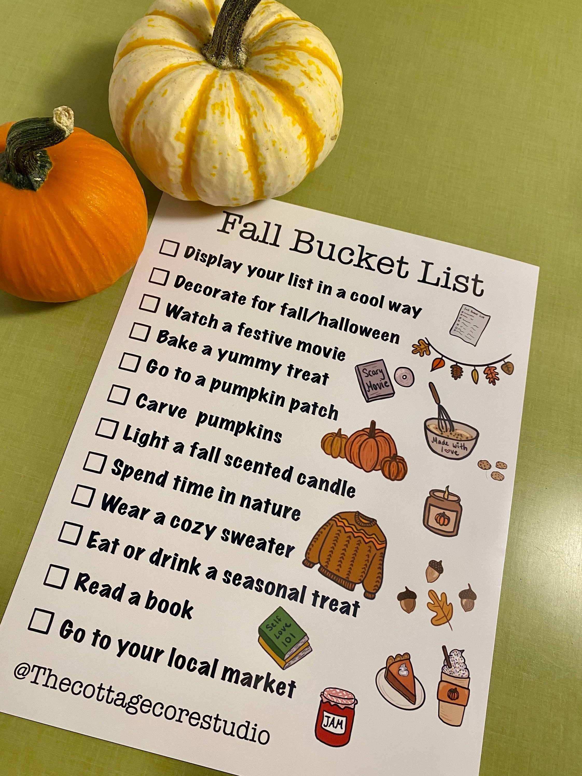 Printable Fall Bucket List | Digital Download - Etsy