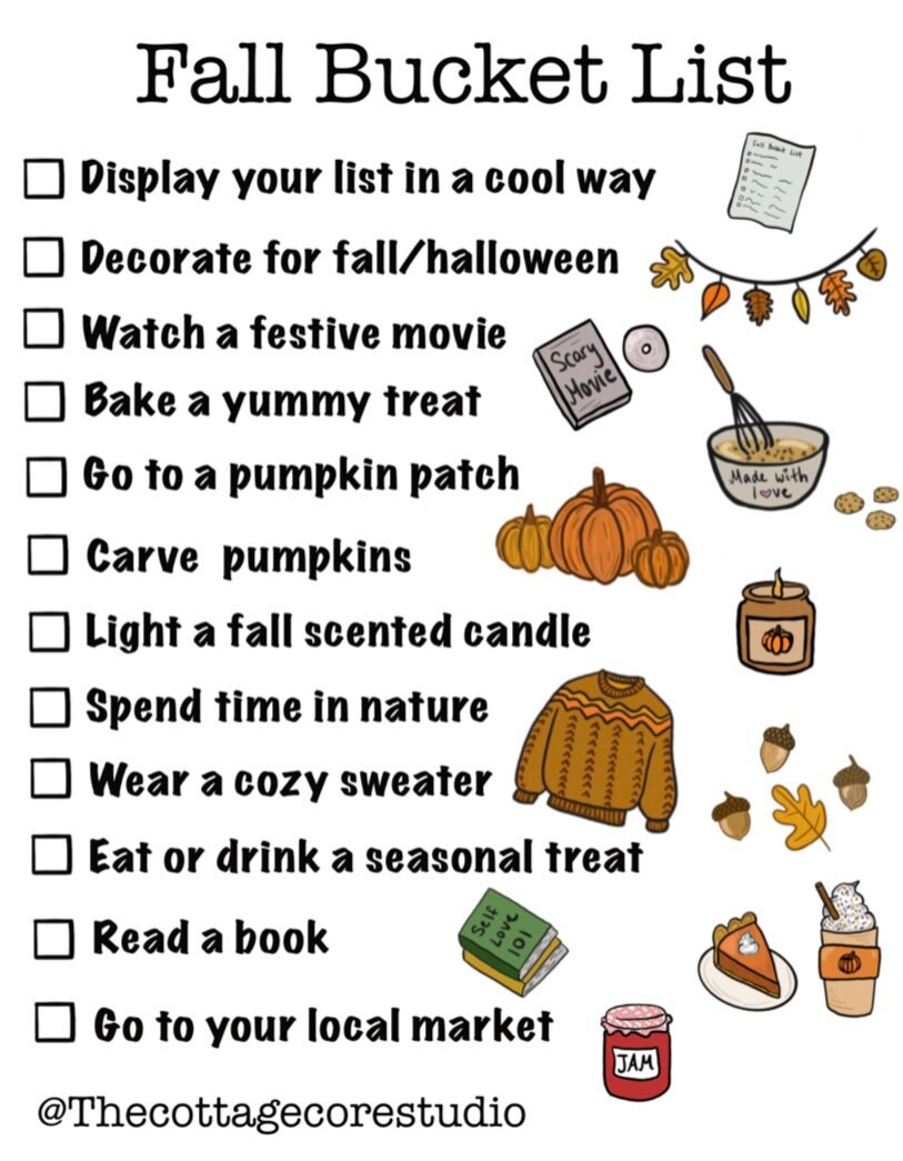 Printable Fall Bucket List | Digital Download - Etsy