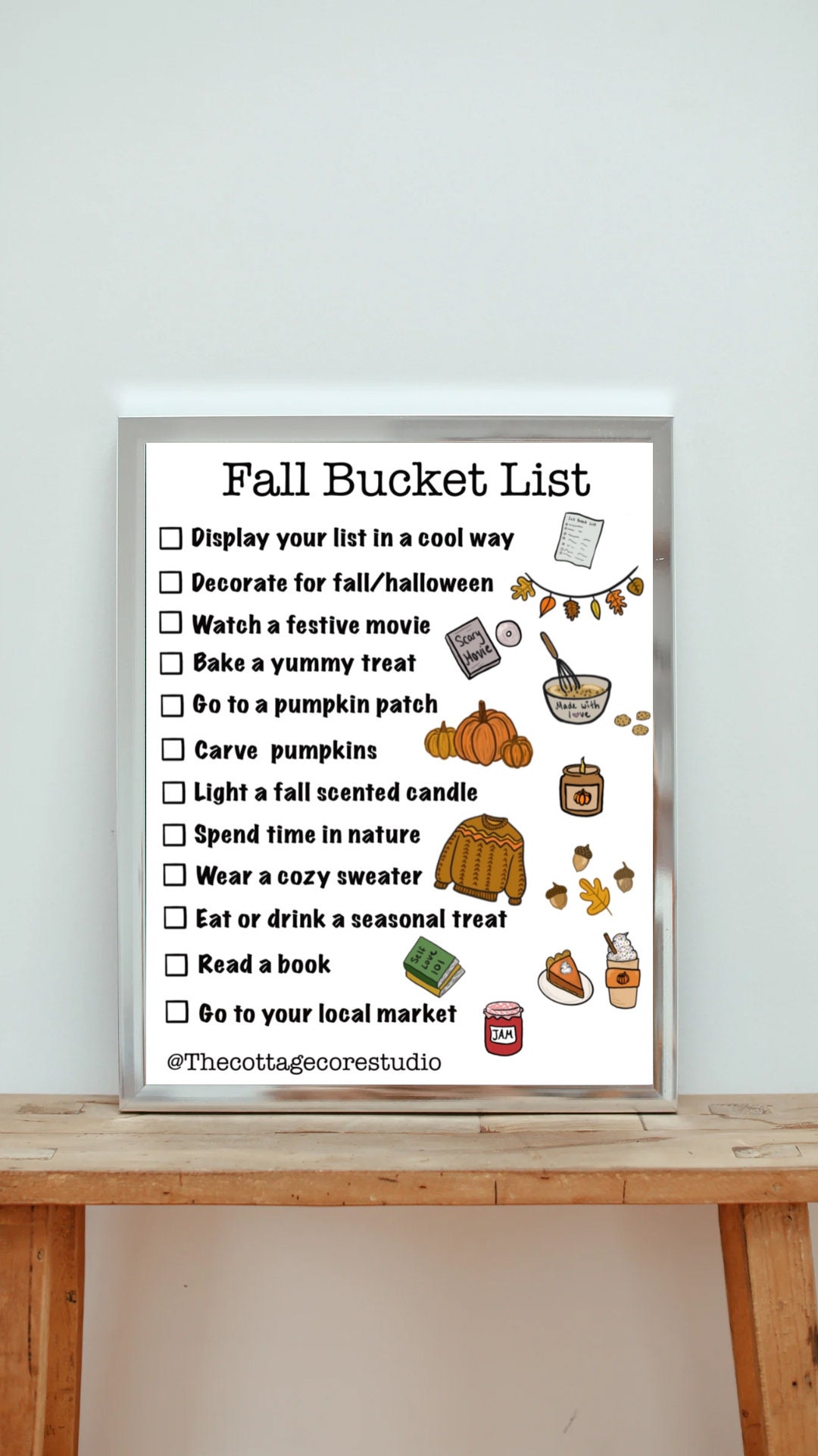 Printable Fall Bucket List | Digital Download - Etsy