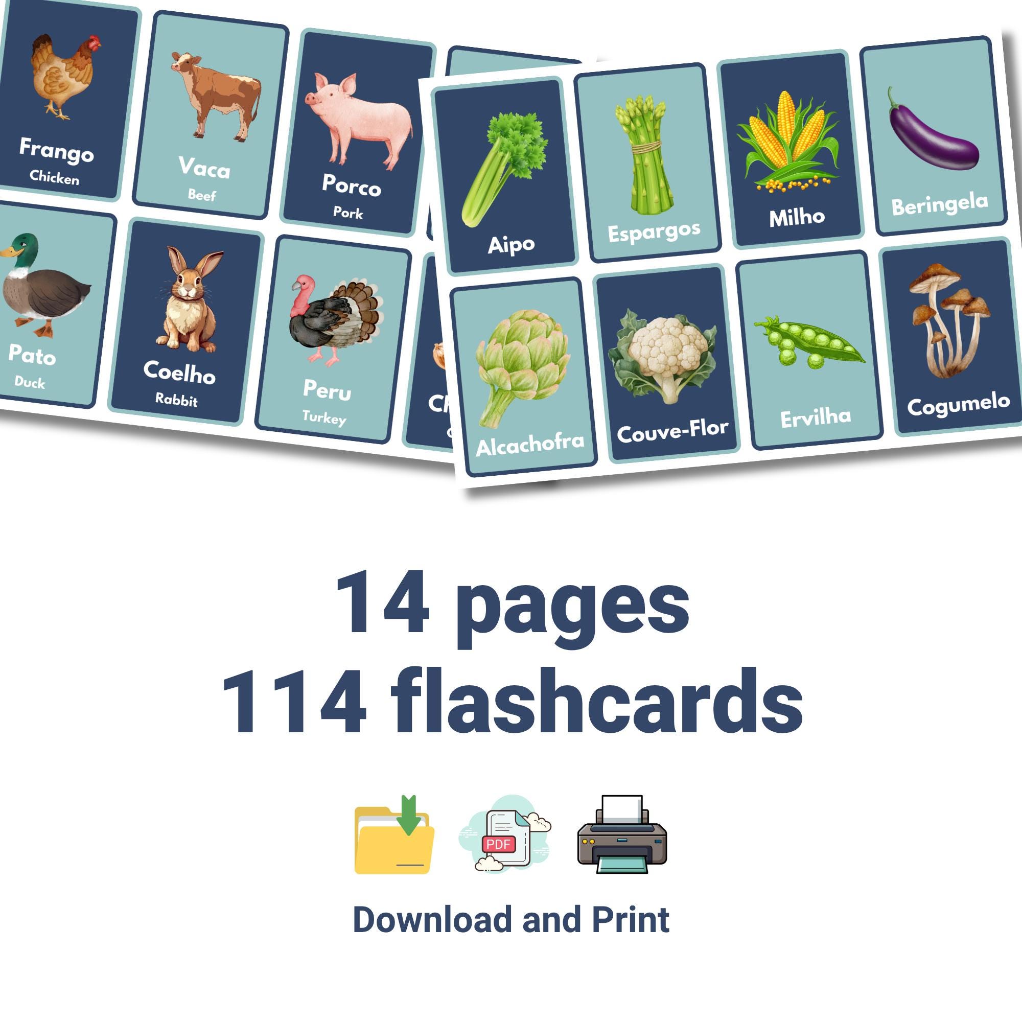 Portuguese Food Vocabulary Flashcards – Foods and Drinks | Learn ...