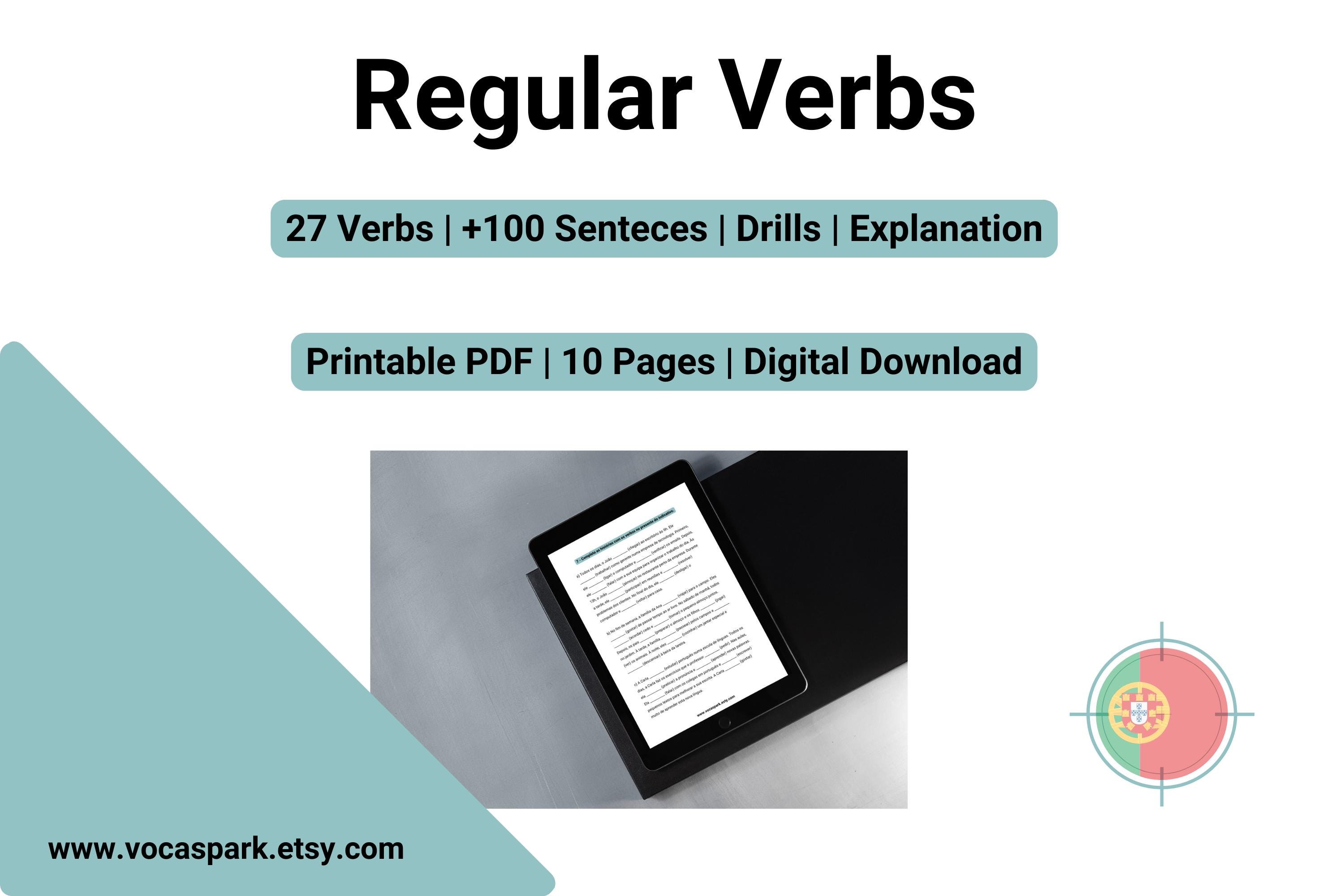 Regular Verbs - Portuguese Exercises, Portuguese Drills, Verbs Present ...