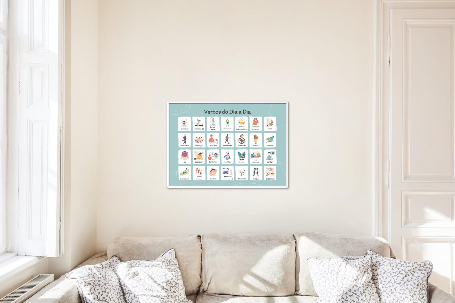 Portuguese Verbs A3 Poster: Daily Routine Learning (printable PDF) - Etsy