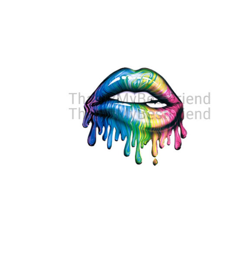Rainbow Dripping Lips Lgbt Pride Lip Print Lip Bite Lip Etsy