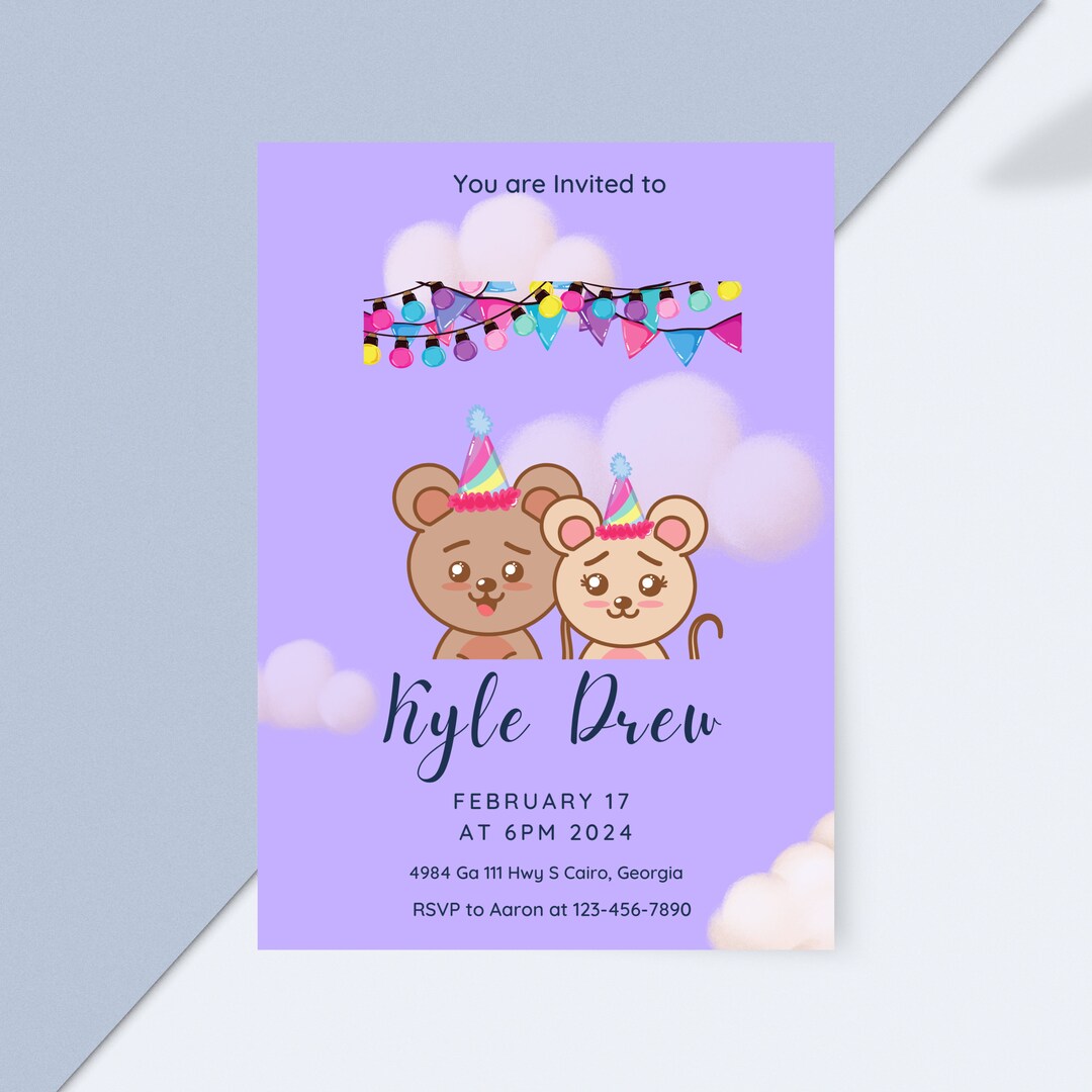 Peter Rabbit Birthday Invitation Templates | Customizable, Printable ...