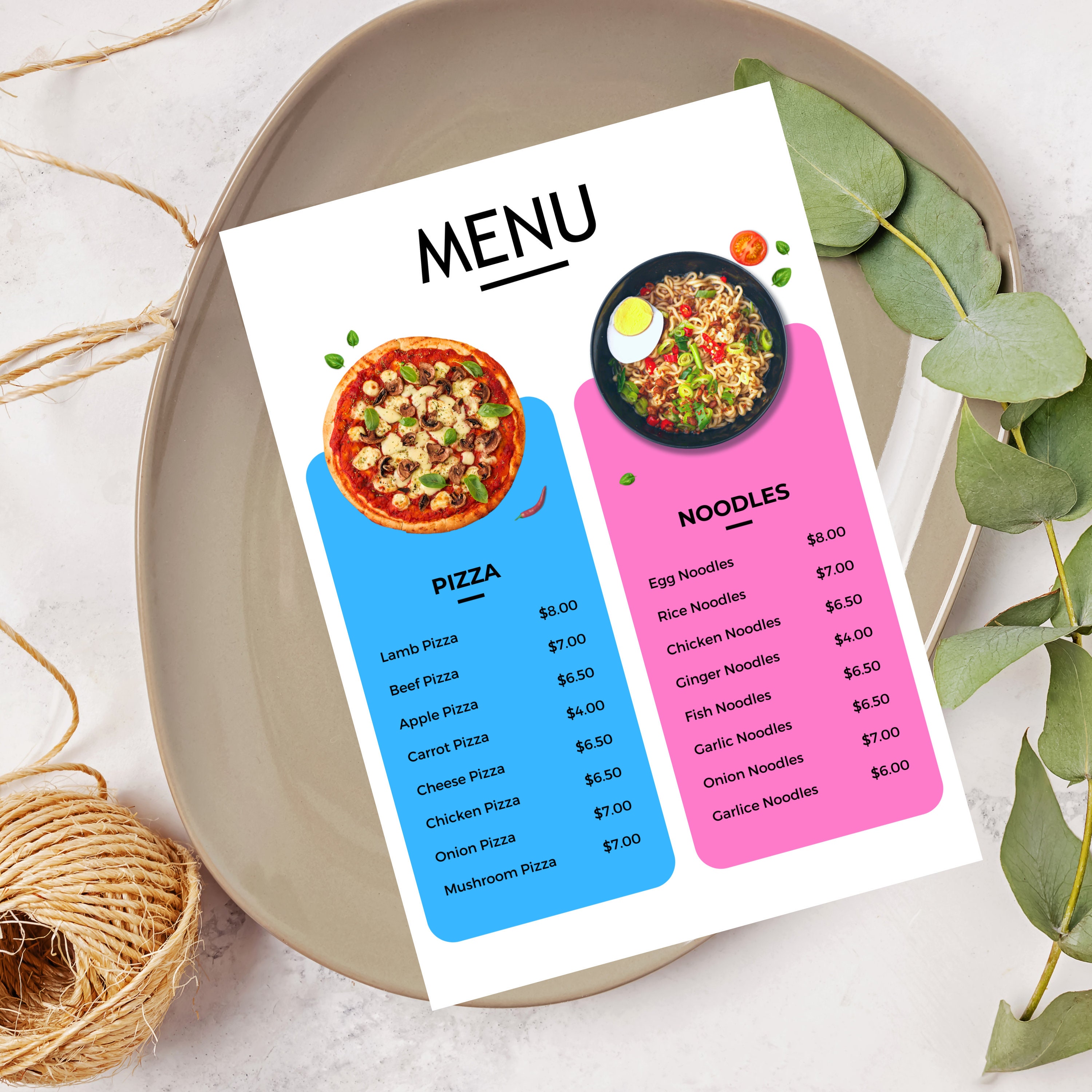 Editable Restaurant Menu Template - Modern Design for Cafe Owners and ...