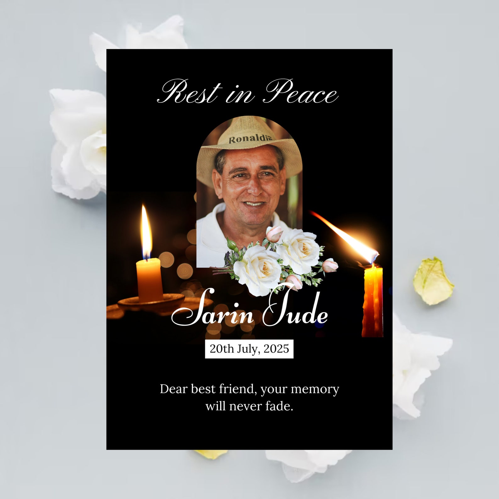 Customizable Funeral Invitation Templates | Memorial Service Cards ...