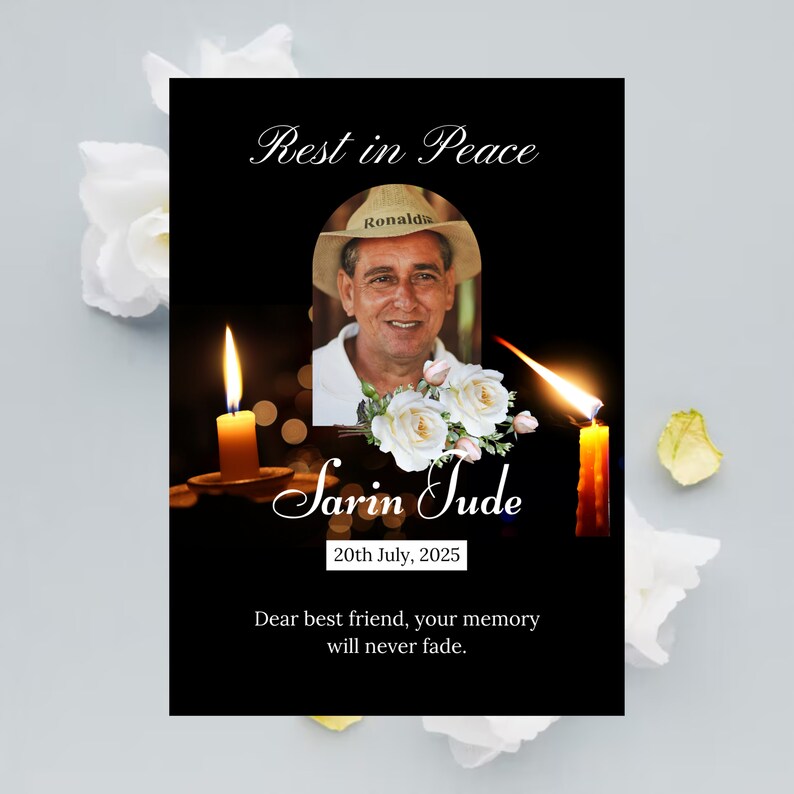 Customizable Funeral Invitation Templates | Memorial Service Cards ...